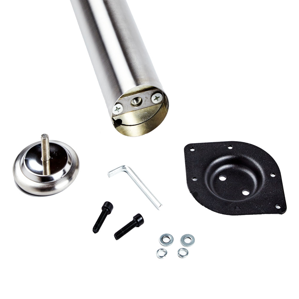 FLORENCE Stainless Steel Leg, 3” Diameter, Round, 1/2" Adjustable Foot ...