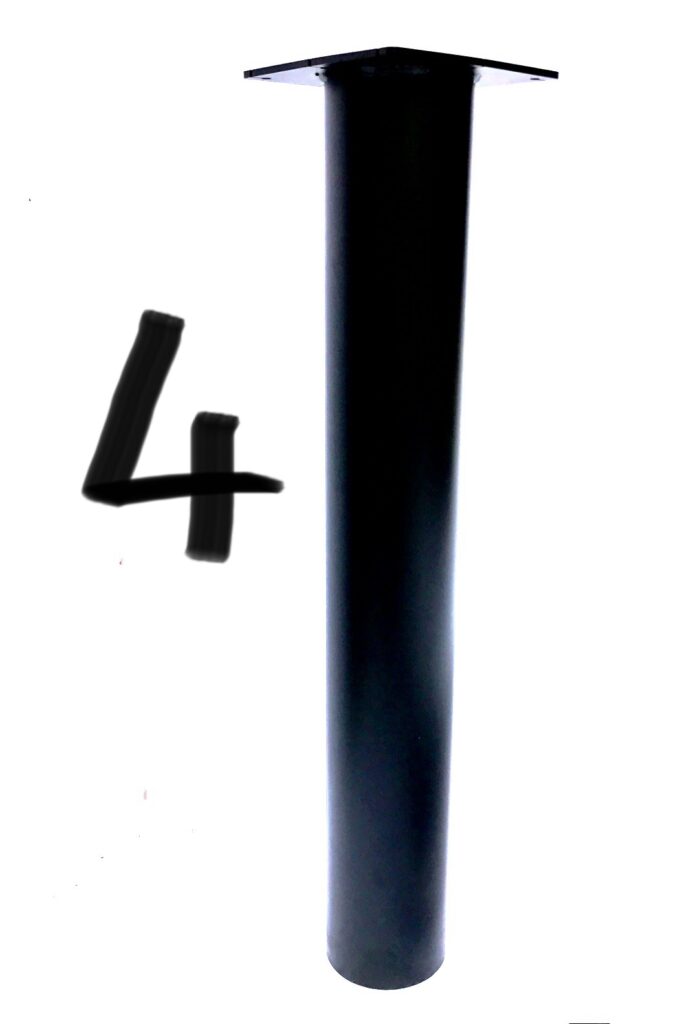 Set of 4, FLORENCE Black Steel Leg, 3” Diameter, Round, 1″ Adjustable ...